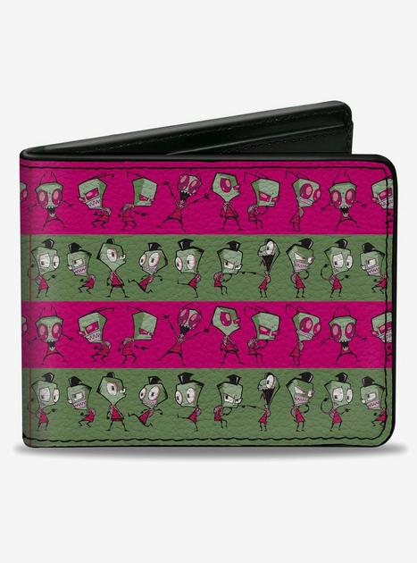 Invader Zim and Human Disguise Poses Stripe Bifold Wallet | Hot Topic