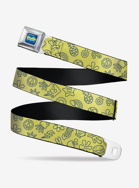 SpongeBob SquarePants and Friends Line Art Collage Seatbelt Buckle Belt ...