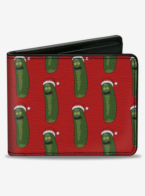 Rick and Morty Holiday Pickle Rick Santa Clause Pose Bifold Wallet ...