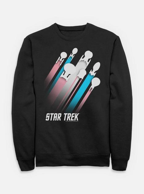 Star Trek Trans Pride Fleet Stripes Sweatshirt - BLACK | BoxLunch