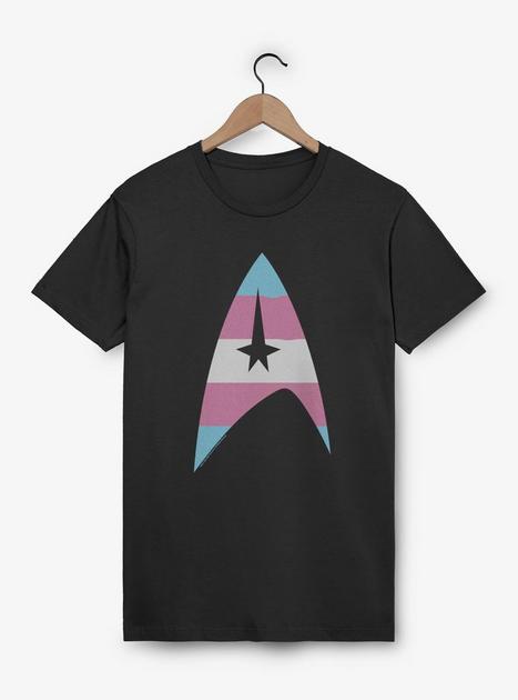 Star Trek Trans Flag Logo T-Shirt - BLACK | BoxLunch