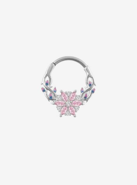 Steel Pink Daisy Hinged Clicker | Hot Topic