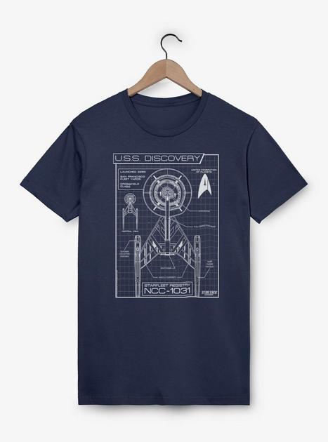 Star Trek Discovery Schematics T-Shirt - BLUE | BoxLunch