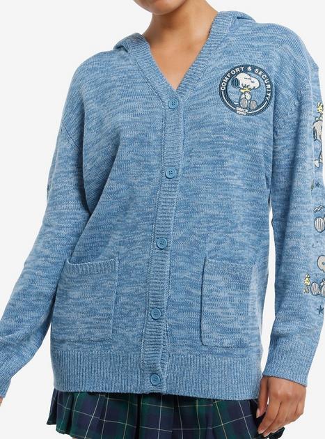 Peanuts Snoopy & Woodstock Girls Oversized Hooded Cardigan | Hot Topic