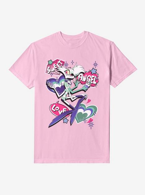 Hazbin Hotel Sweet Angel Love Angel Dust Garment Dye T-Shirt - PINK | Hot Topic