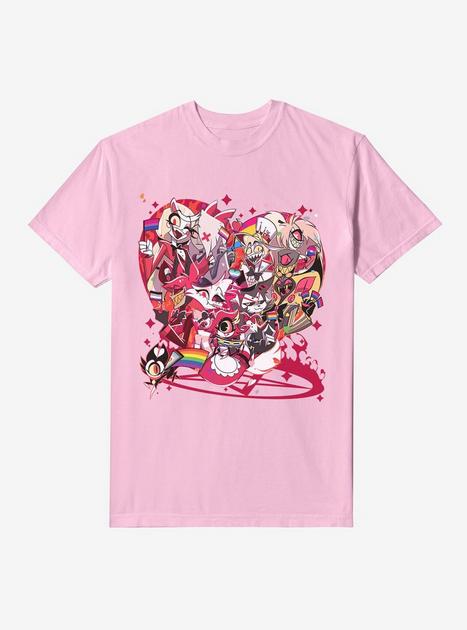 Hazbin Hotel Pride Heart Garment Dye T-Shirt - PINK | Hot Topic