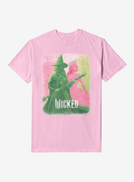 Wicked Elphaba Glinda Split Garment Dye T-Shirt - PINK | Hot Topic