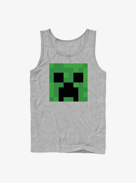 Minecraft Creeper Big Face Tank - GREY | Hot Topic