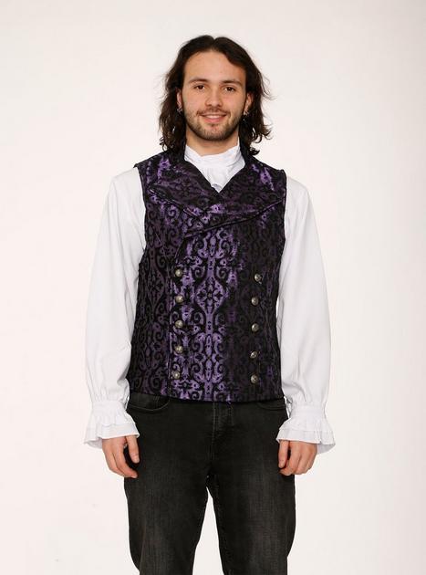 Purple Brocade Vest | Hot Topic
