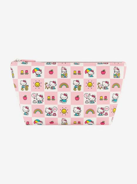 Hello Kitty Checkered Pastel Cosmetic Travel Bag | Hot Topic