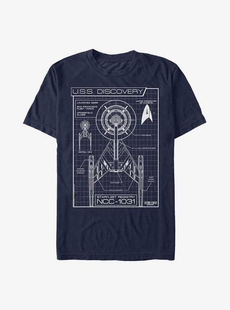 Star Trek Discovery Schematics T-Shirt - BLUE | Hot Topic