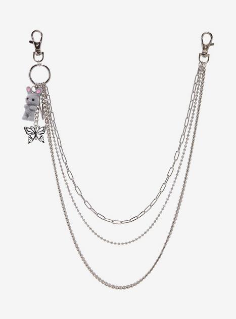 Fuzzy Bunny 18 Inch, 20 Inch & 24 Inch Triple Wallet Chain | Hot Topic