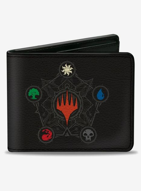 Magic: The Gathering Planeswalker Mana Pentagon and Logo Bifold Wallet ...