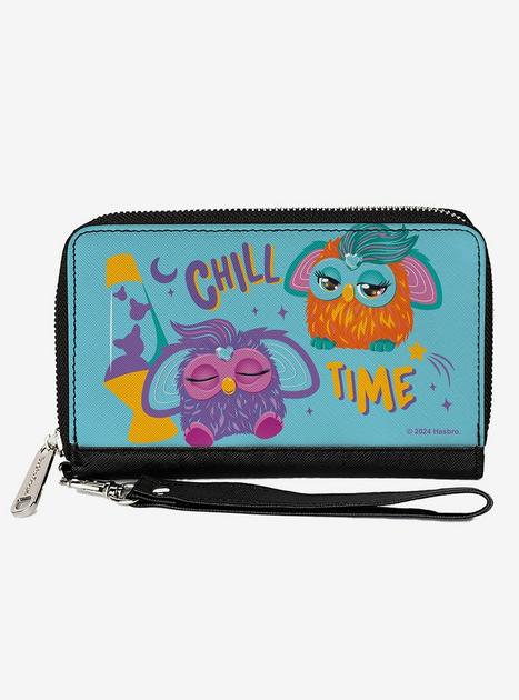 Furby Purple and Orange Furby Chill Time Pose Zip Around Wallet | BoxLunch