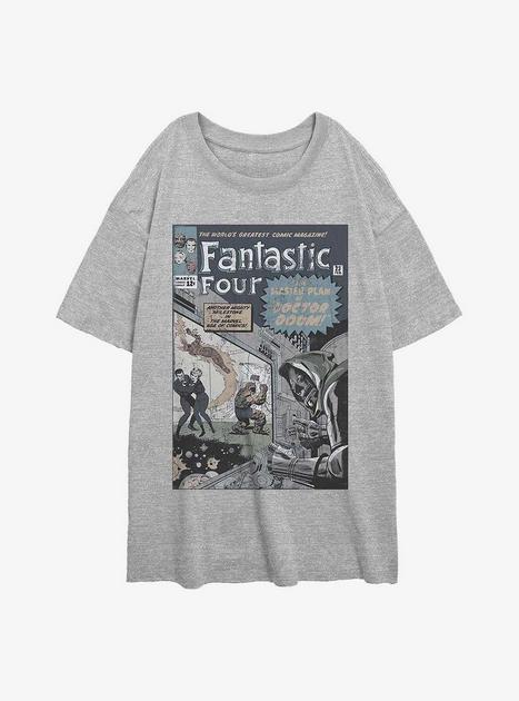 Marvel Fantastic Four Master Plan Girls Oversized T-Shirt - GREY | Hot ...