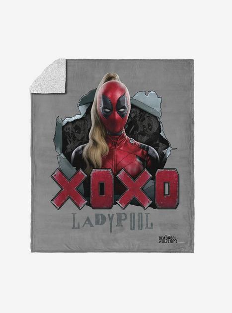 Marvel Deadpool 3 XOXO Ladypool Silk Touch Sherpa Throw Blanket | Hot Topic
