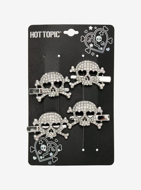 Rhinestone Skull Hair Clip Set | Hot Topic