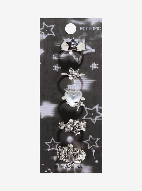 Star Cluster Heart Bubble Ring Set | Hot Topic