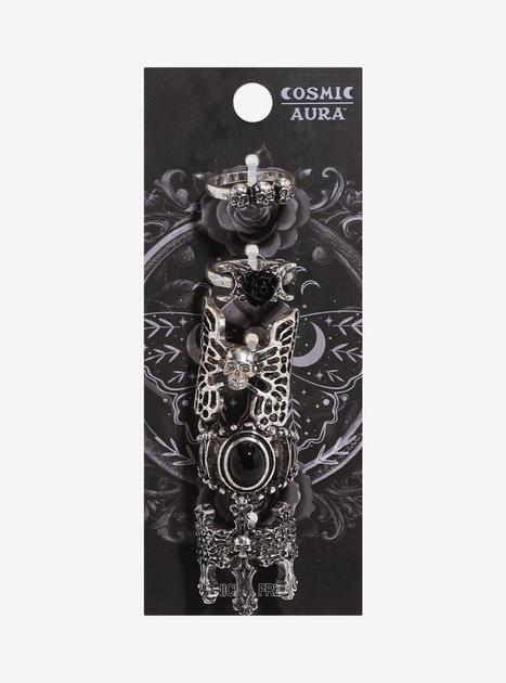 Cosmic Aura Skeleton Butterfly Ring Set | Hot Topic