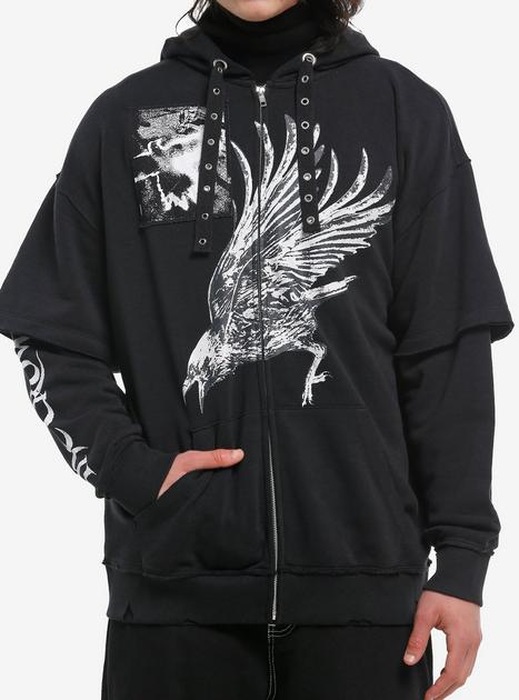 The Crow Distressed Twofer Hoodie | Hot Topic