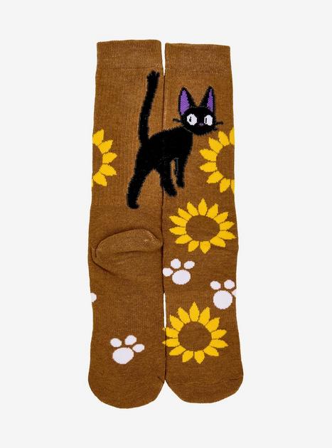 Studio Ghibli® Kiki's Delivery Service Jiji Floral Crew Socks ...