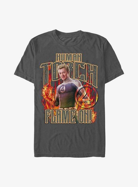 Marvel The Fantastic Four: First Steps Torch Flames Garment Dye T-Shirt ...