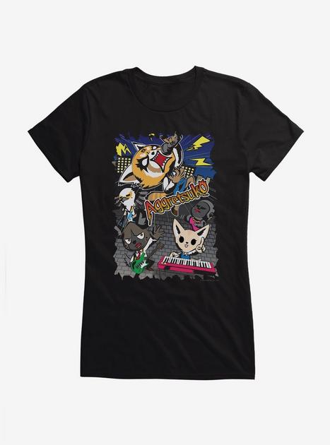 Aggretsuko Band Photo Girls T-Shirt - BLACK | Hot Topic