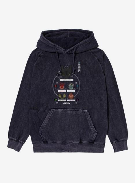 How To Train Your Dragon Dragon Chart Mineral Wash Hoodie | Hot Topic