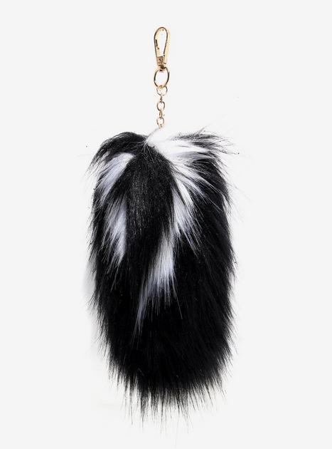 Faux Fur Skunk Tail Key Chain | Hot Topic