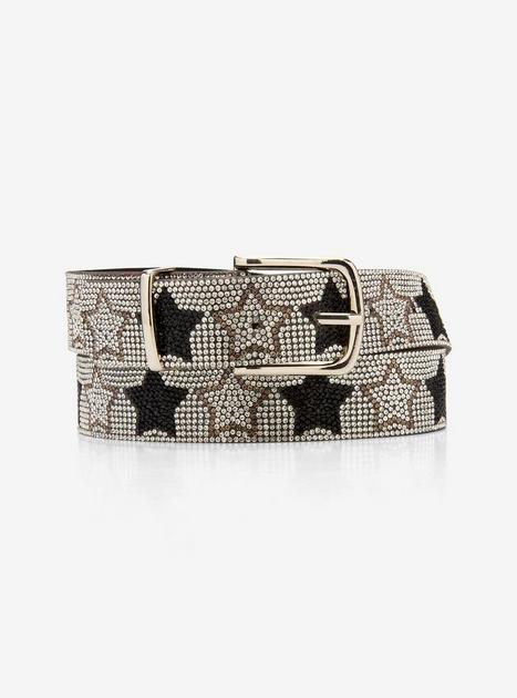 Black & Silver Bling Star Belt | Hot Topic