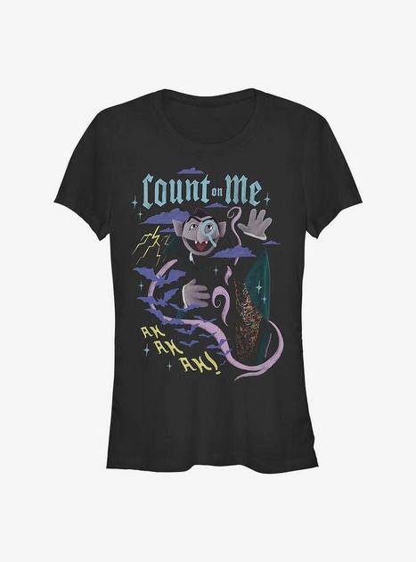 Sesame Street Count On Me Count Von Count Girls T-Shirt - BLACK | Hot Topic