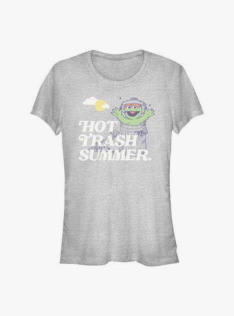Sesame Street Hot Trash Summer Oscar The Grouch Girls T-Shirt - GREY ...