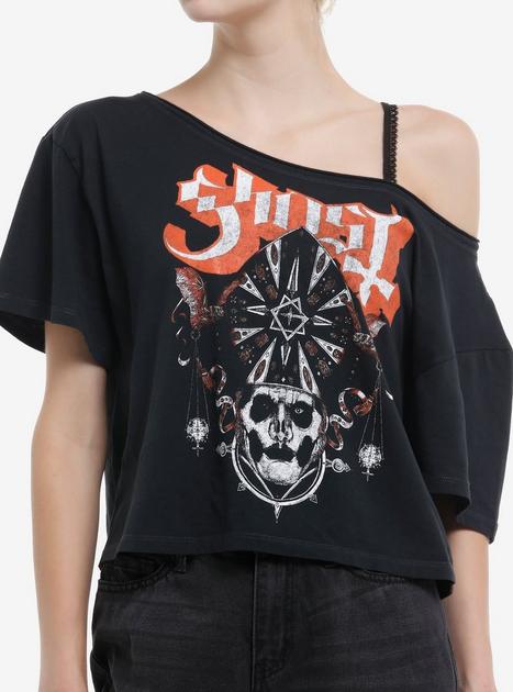 Ghost Papa Emeritus Bats Girls Off-Shoulder T-Shirt | Hot Topic