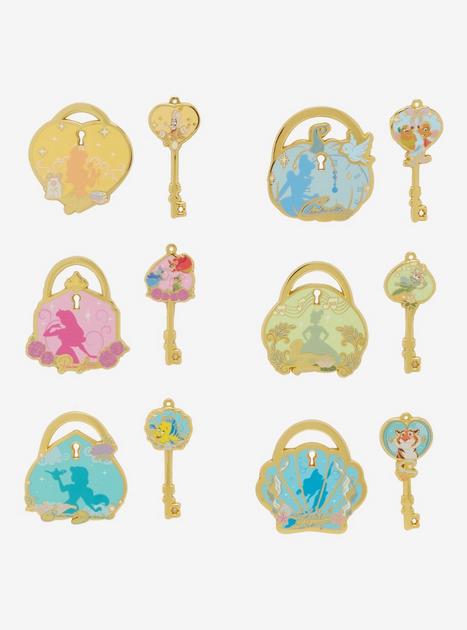 Disney Princess Lock and Key Blind Box Enamel Pin Set — BoxLunch ...