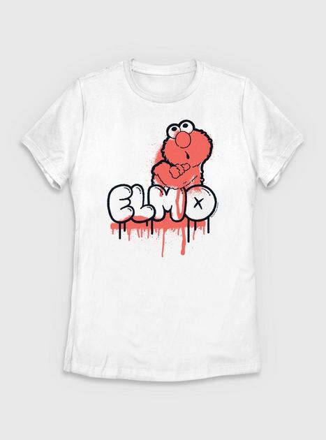 Sesame Street Elmo Graffiti Womens T-Shirt - WHITE | BoxLunch