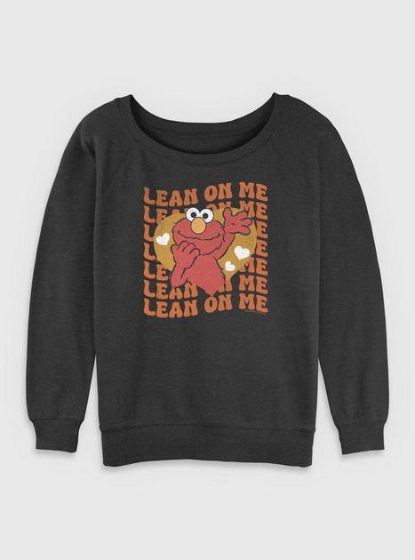 Sesame Street Lean On Me Elmo Womens Slouchy Sweatshirt - GREY | BoxLunch