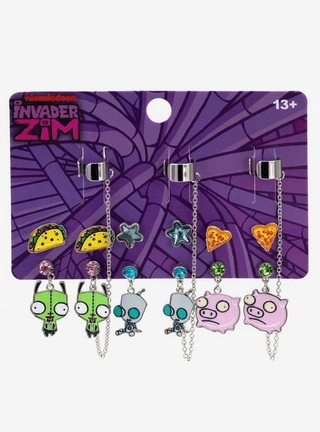 Invader Zim GIR & Snacks Cuff Earring Set | Hot Topic