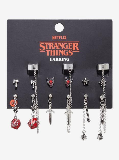 Stranger Things Hellfire Club Stud & Cuff Earring Set | Hot Topic