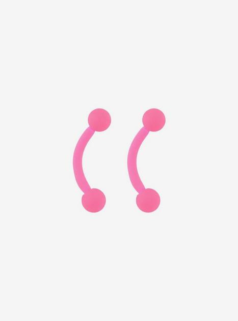 16G Steel Hot Pink Eyebrow Barbell 2 Pack | Hot Topic