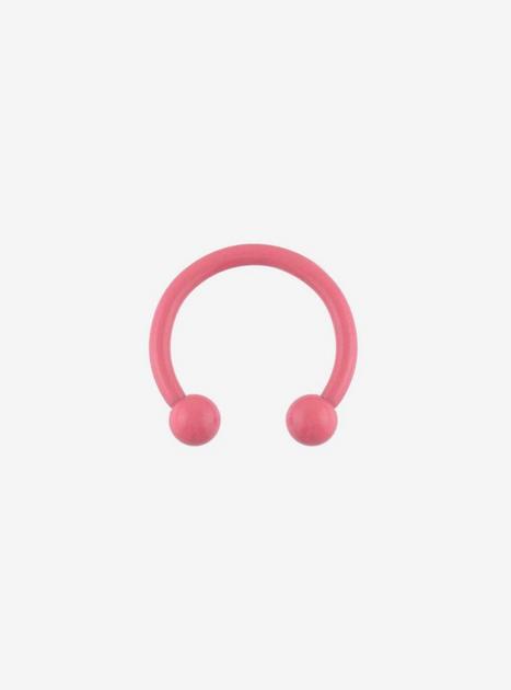 16G Steel Glittery Pink Circular Barbell | Hot Topic
