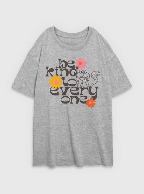 Sesame Street Elmo Be Kind To Everyone Womens Oversized T-Shirt - GREY ...