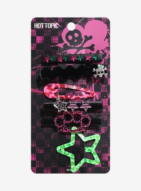 Neon Leopard Star Skull Hair Clip Set | Hot Topic