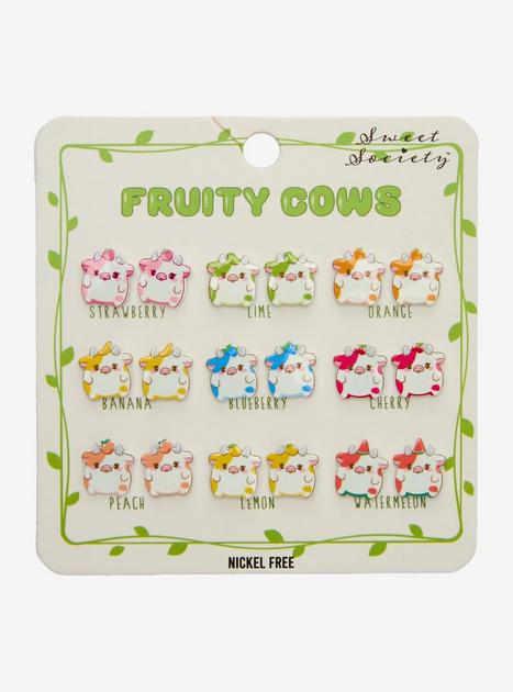 Sweet Society Fruity Cows Stud Earring Set | Hot Topic