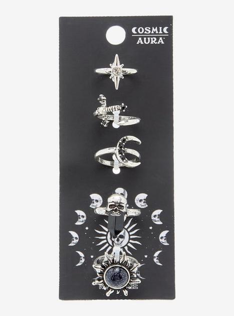 Cosmic Aura Dark Celestial Ring Set | Hot Topic
