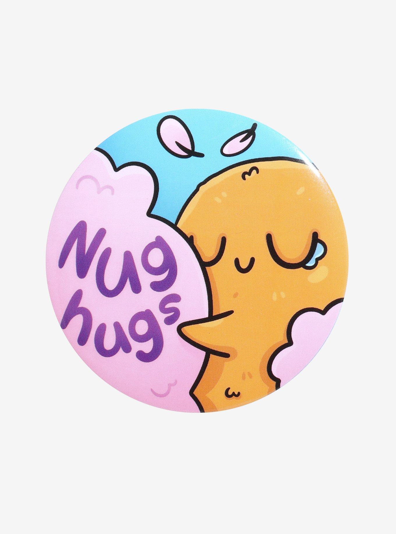 Sad Chicken Nugget Nug Hugs Circle Button Pin | BoxLunch