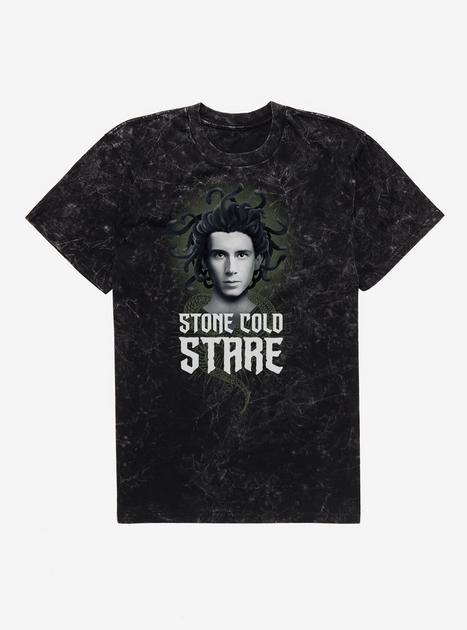 Wednesday Ajax Stone Cold Stare Mineral Wash T-Shirt - BLACK | Hot Topic
