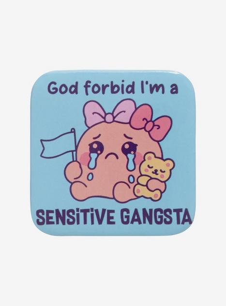 Sensitive Gangsta Squid Square Button Pin | BoxLunch