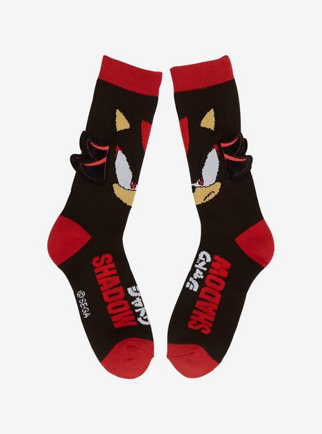 Sonic The Hedgehog Shadow Appliqué Crew Socks | Hot Topic