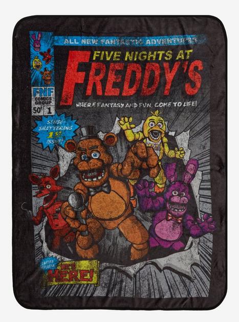 Five Nights At Freddy's Comic Book Cover Throw Blanket | Hot Topic