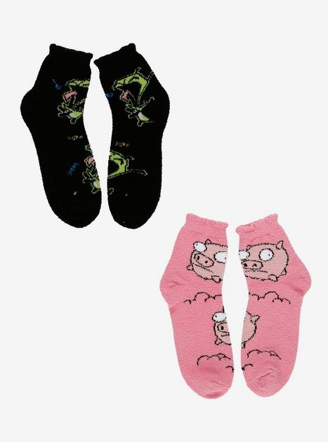Invader Zim GIR & Pig Scallop Edge Ankle Socks 2 Pair | Hot Topic